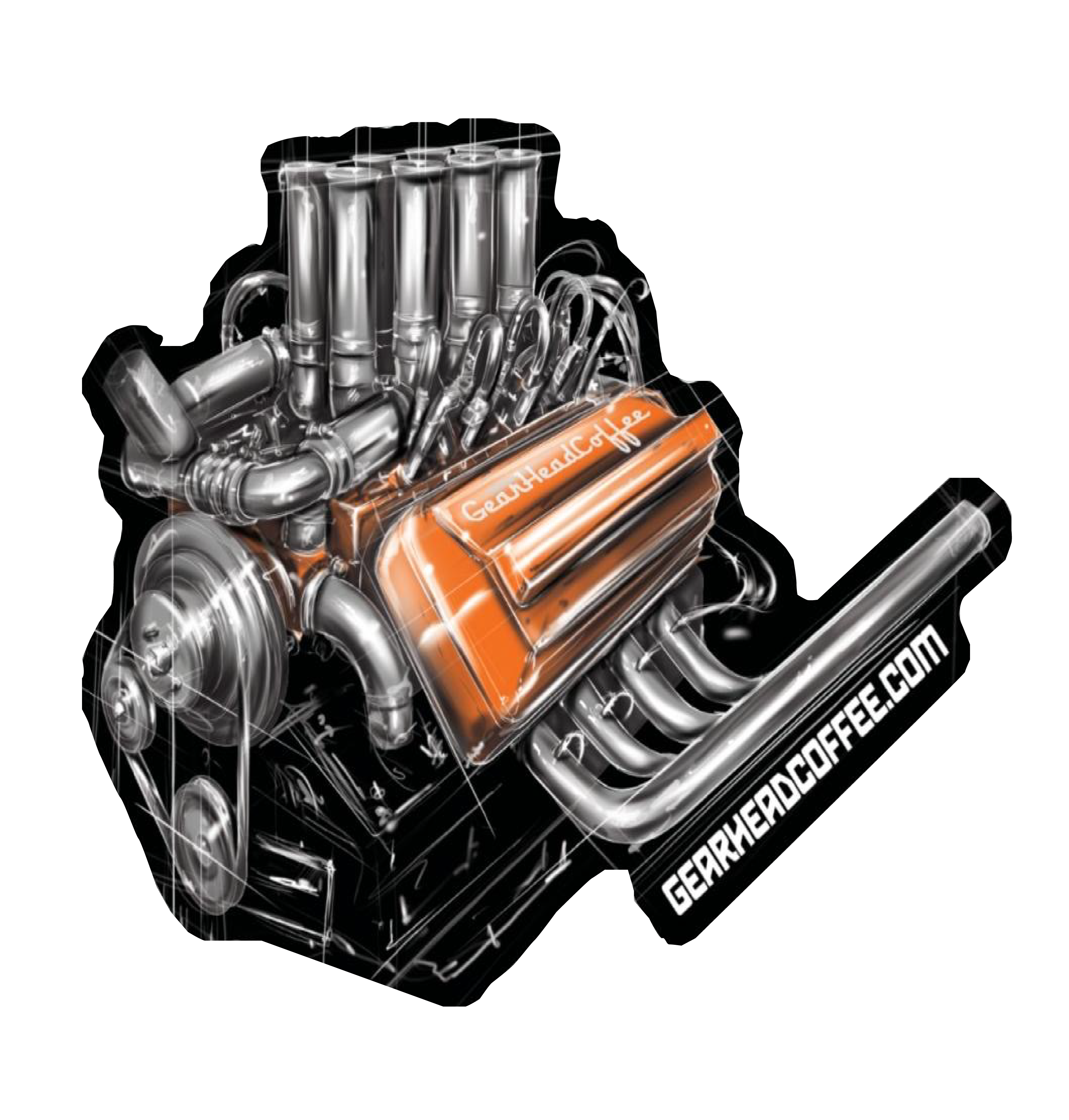 4" Big Block Sticker – Gearhead Coffee